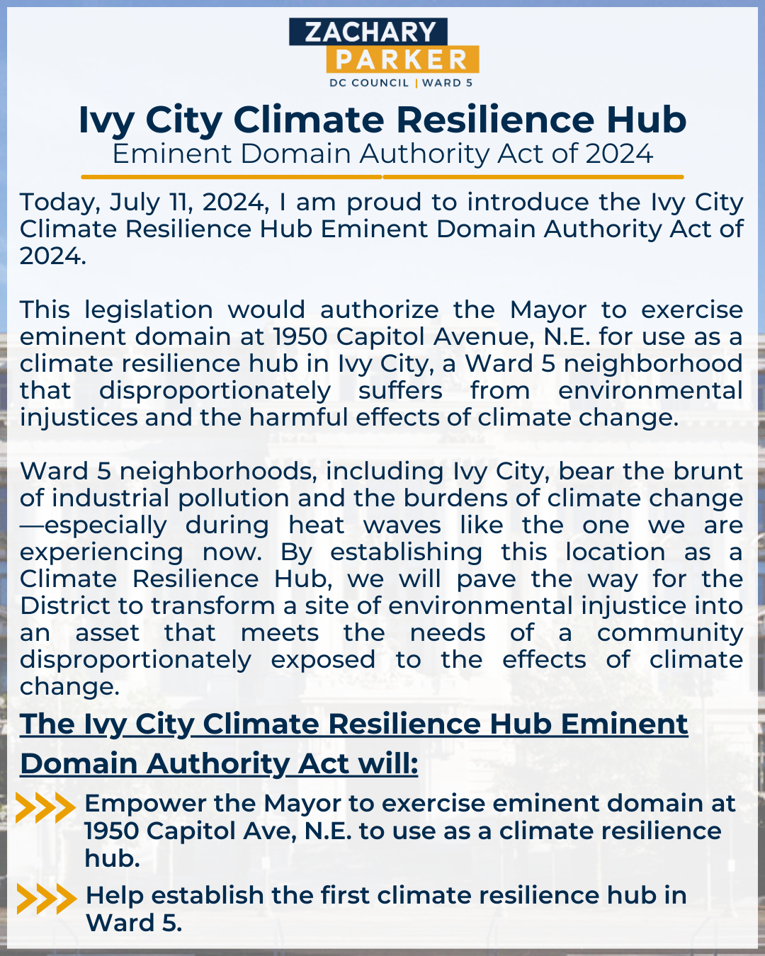 Ivy City Climate Resilience Hub Eminent Domain Authority Act of 2024 ...