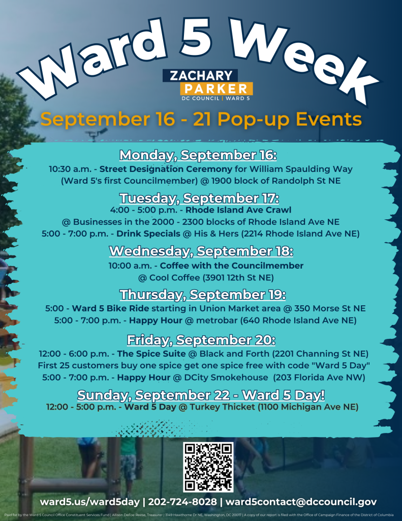 Ward 5 Day – Official Website of Ward 5 Councilmember Zachary Parker