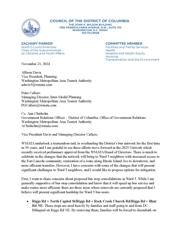 Letter to WMATA on Final 2025 Better Bus Network – Official Website of ...